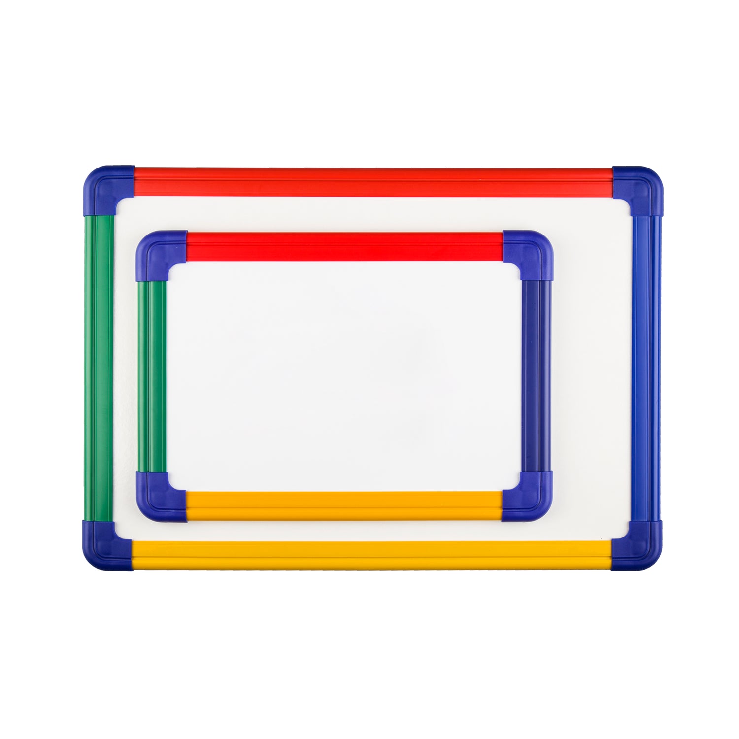 Vlog: Small whiteboard with colorful plastic frames, beautiful white b ...